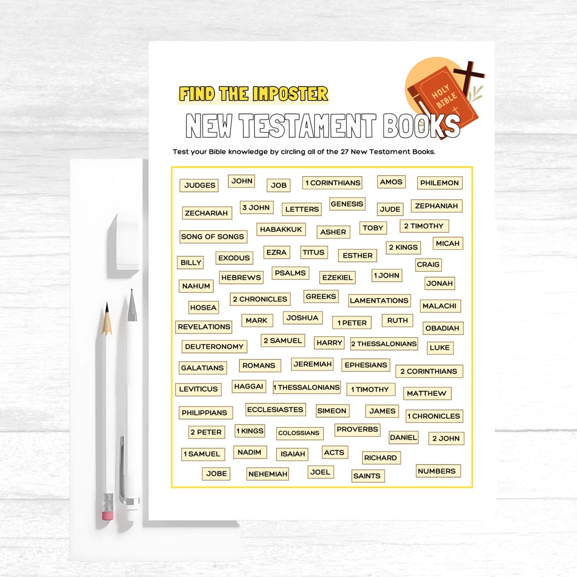 Books of the Bible: Find the Imposter, Old and New Testament Books ...