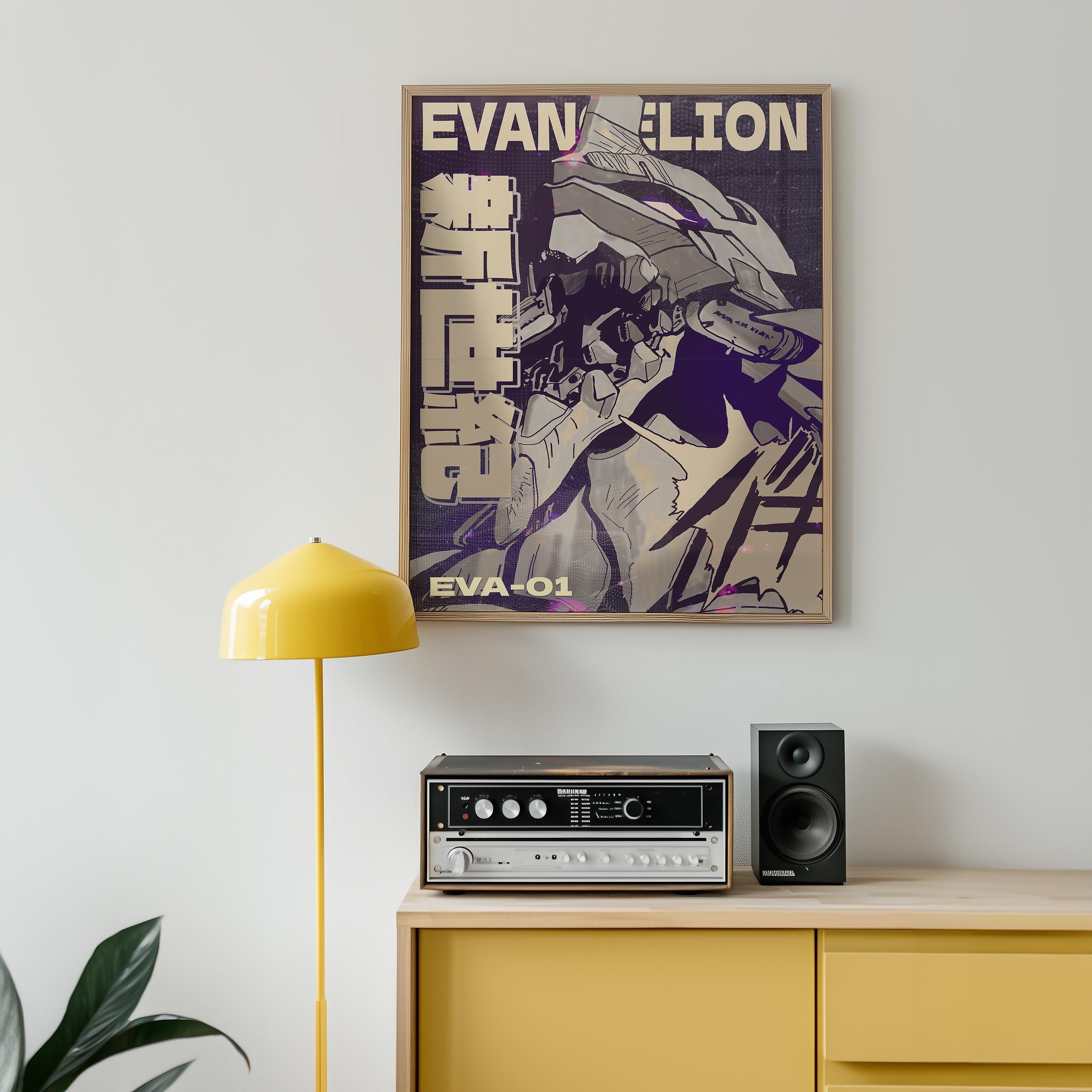 Neon Genesis Evangelion Anime Poster, Evangelion Anime Wall Art, Shinji ...