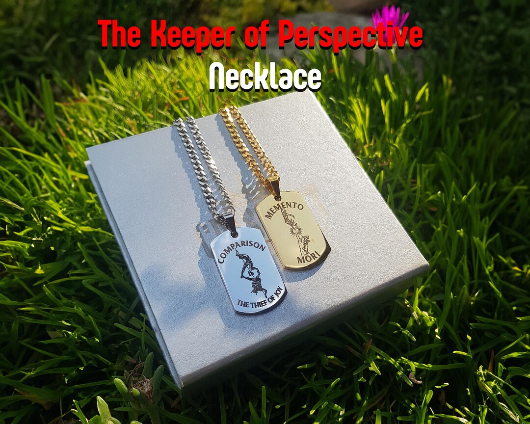 Keeper of Perspective Necklace - Gold Silver Dog Tag Necklace ...