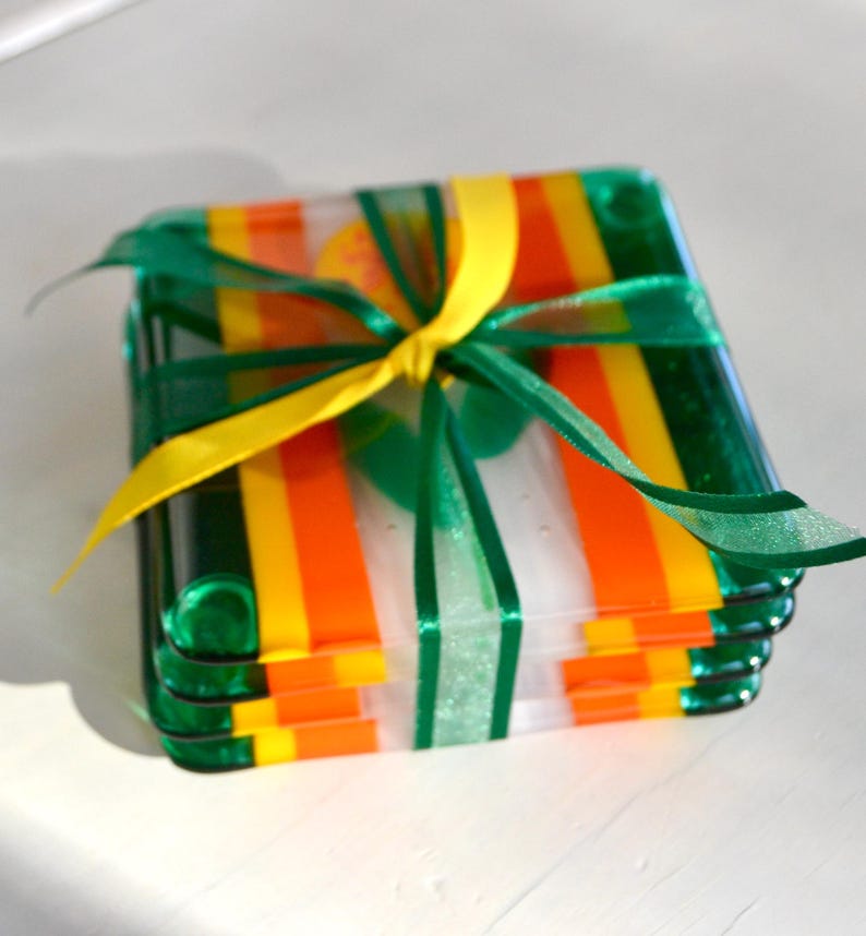 Sunshine Bloom Fused Glass Flower Coasters Spring Renewal Joy - Etsy