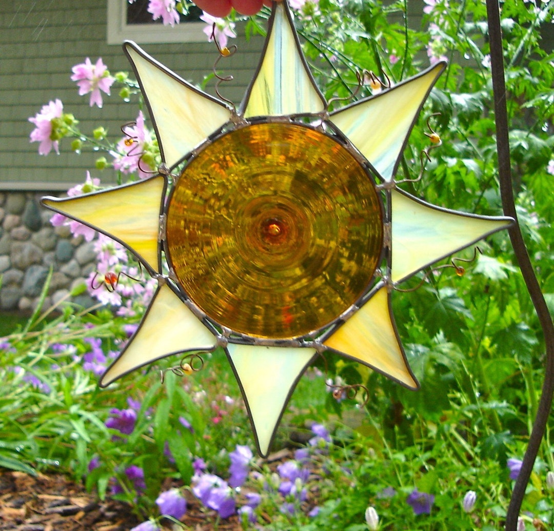 Rondel Sun Shine Stained Glass Suncatcher- (a True Sun-catcher ...