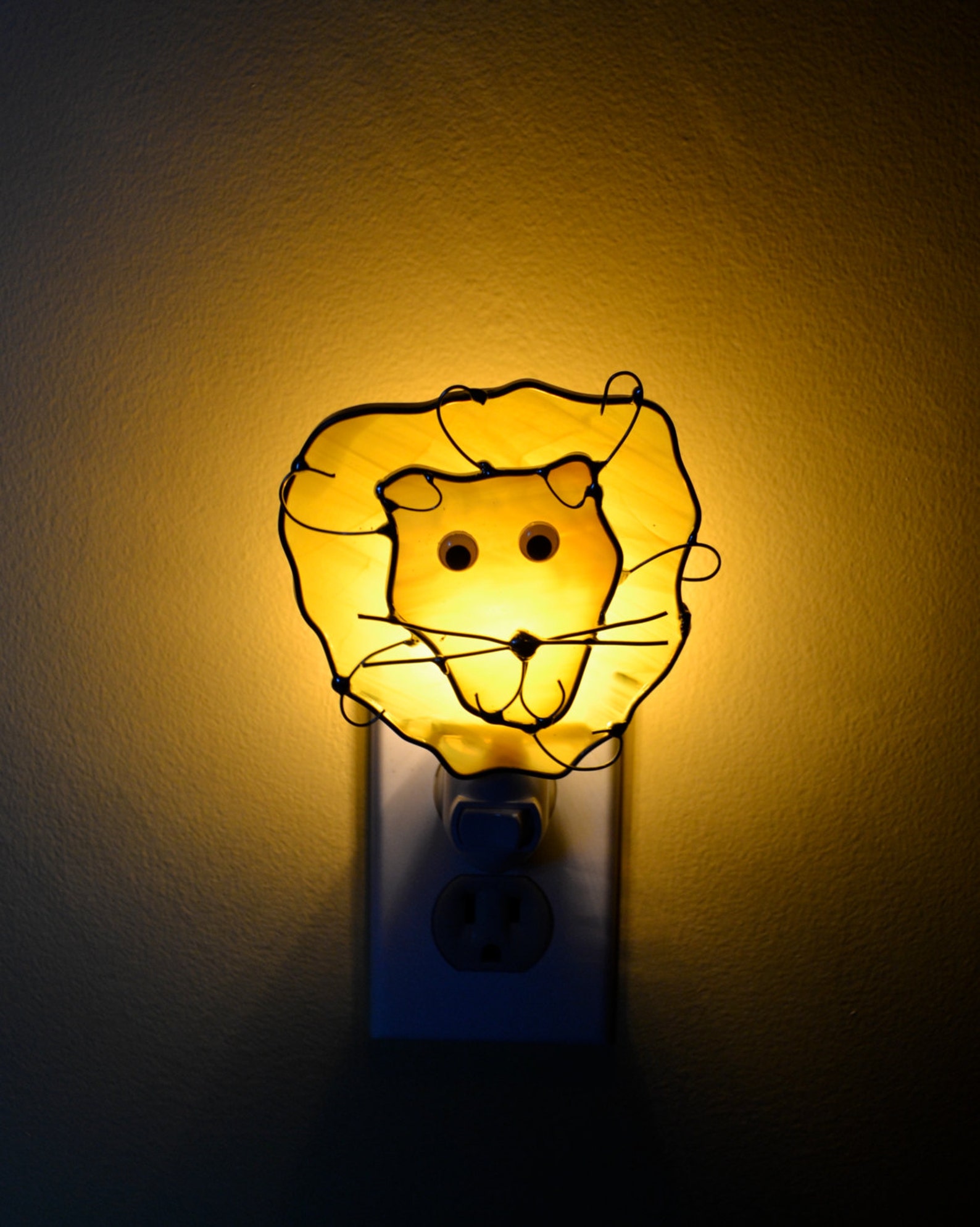 Eli the Lion Stained Glass Nightlight | Etsy