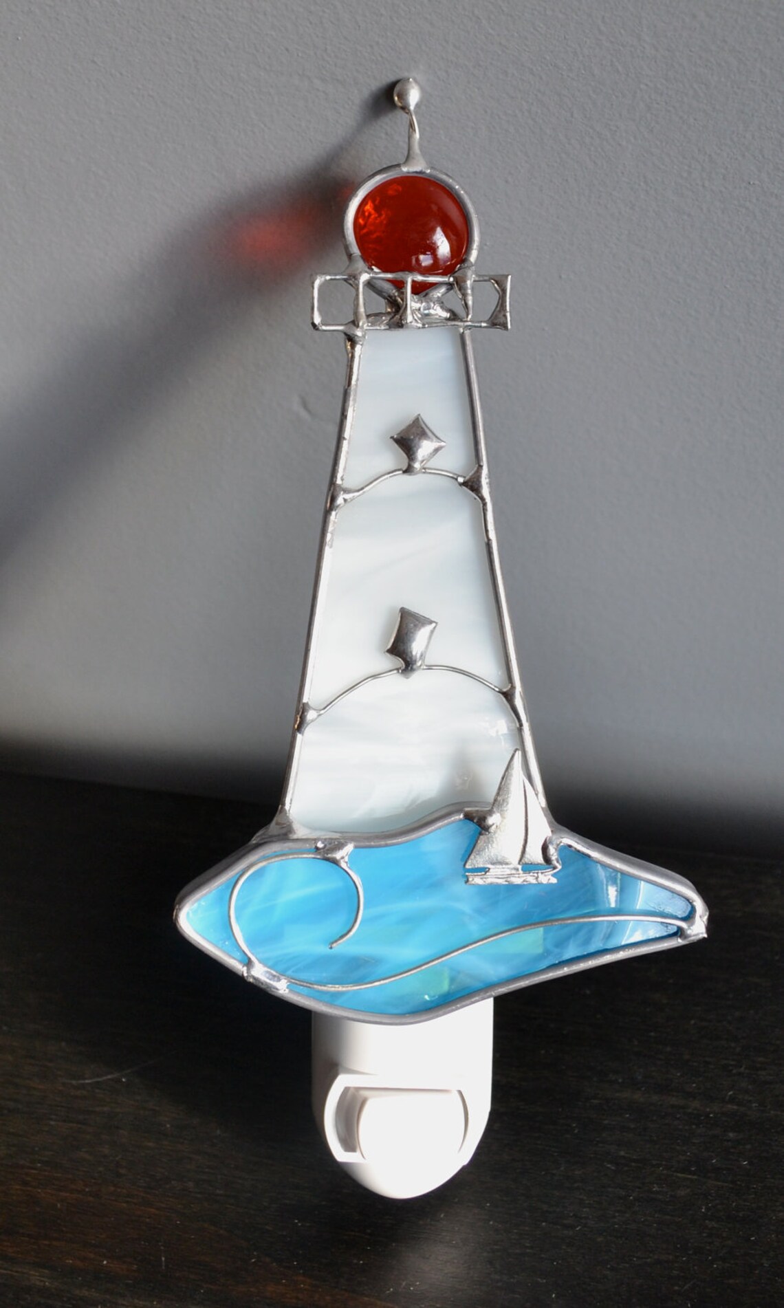 Light the Way Lighthouse Stained Glass Night Light - Etsy
