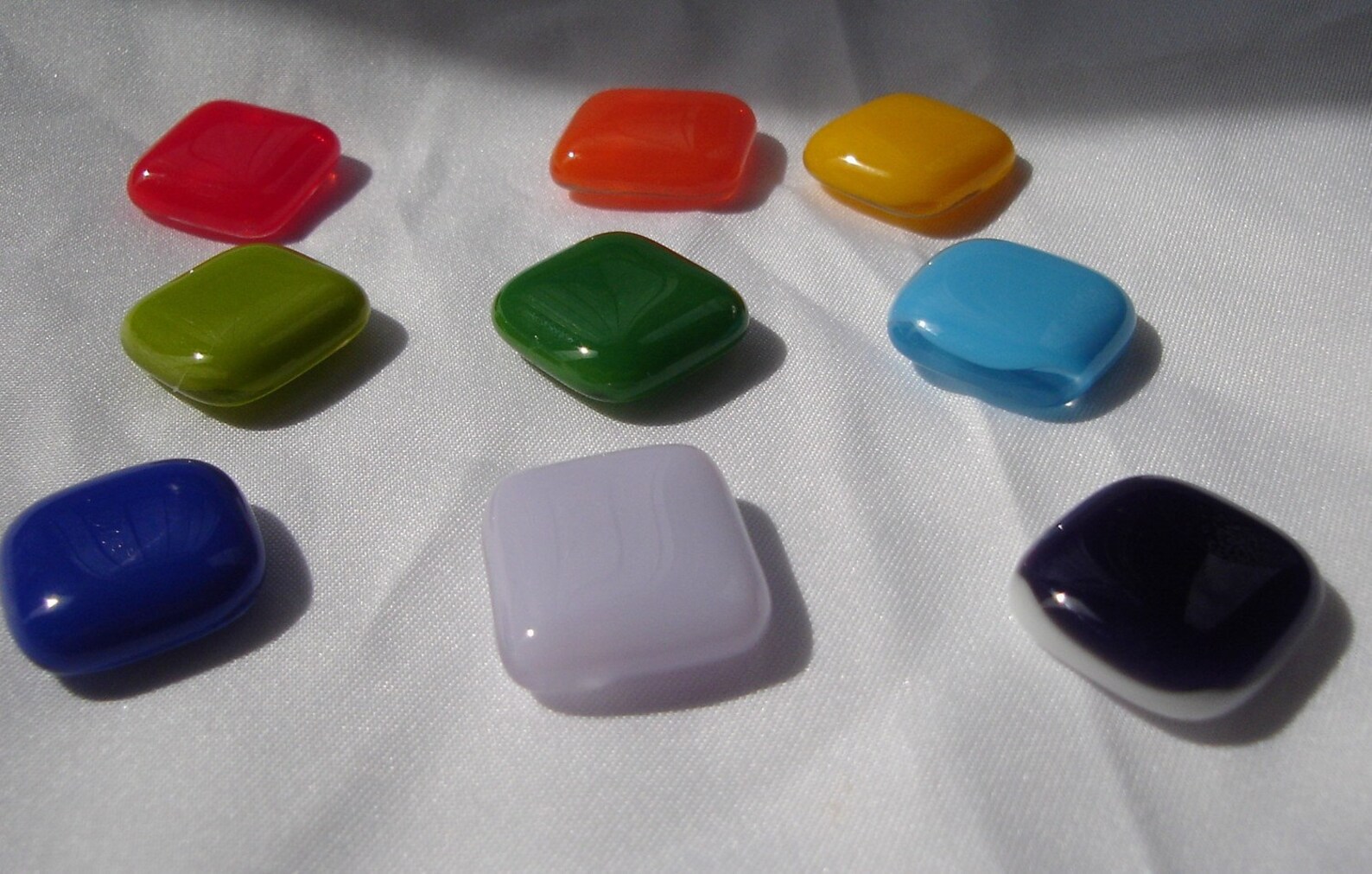 Rainbow Fused Glass Strong Magnets set of 9 With Tin - Etsy
