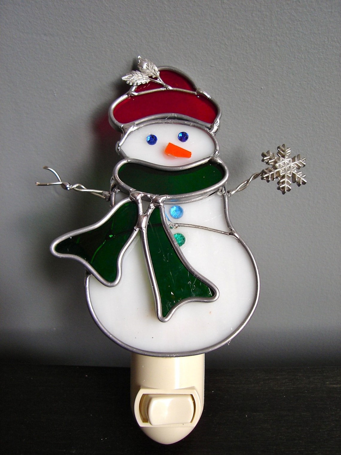 Frosty Snowman Stained Glass Night Light - Etsy