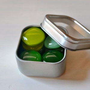 Green Rainbow Fused Glass Magnets With Tin - Etsy