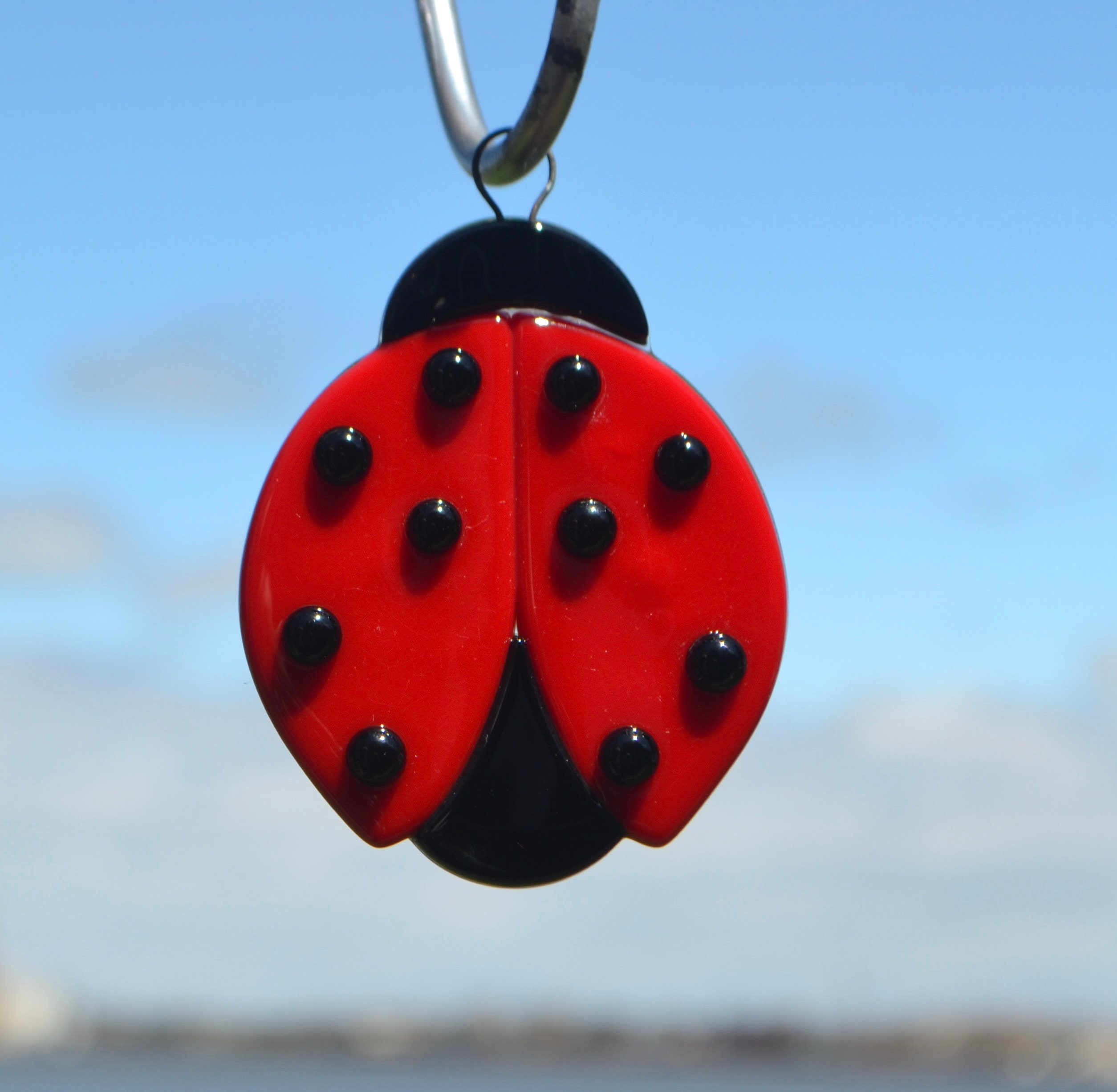 Ladybug Beetle Fused Glass Suncatcher Garden Bug Summer Red Glass - Etsy