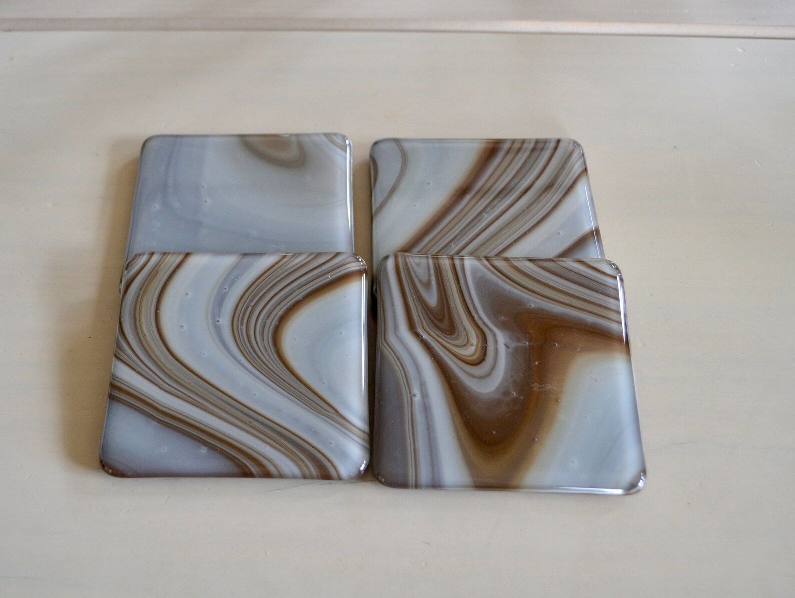 Natural Sophistication Fused Glass Coasters - Etsy
