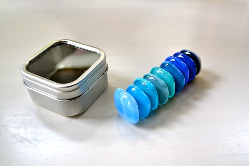 Blue Rainbow Fused Glass Strong Magnets - Etsy