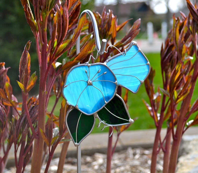 Blue Morning Glory Stained Glass Suncatcher - Etsy