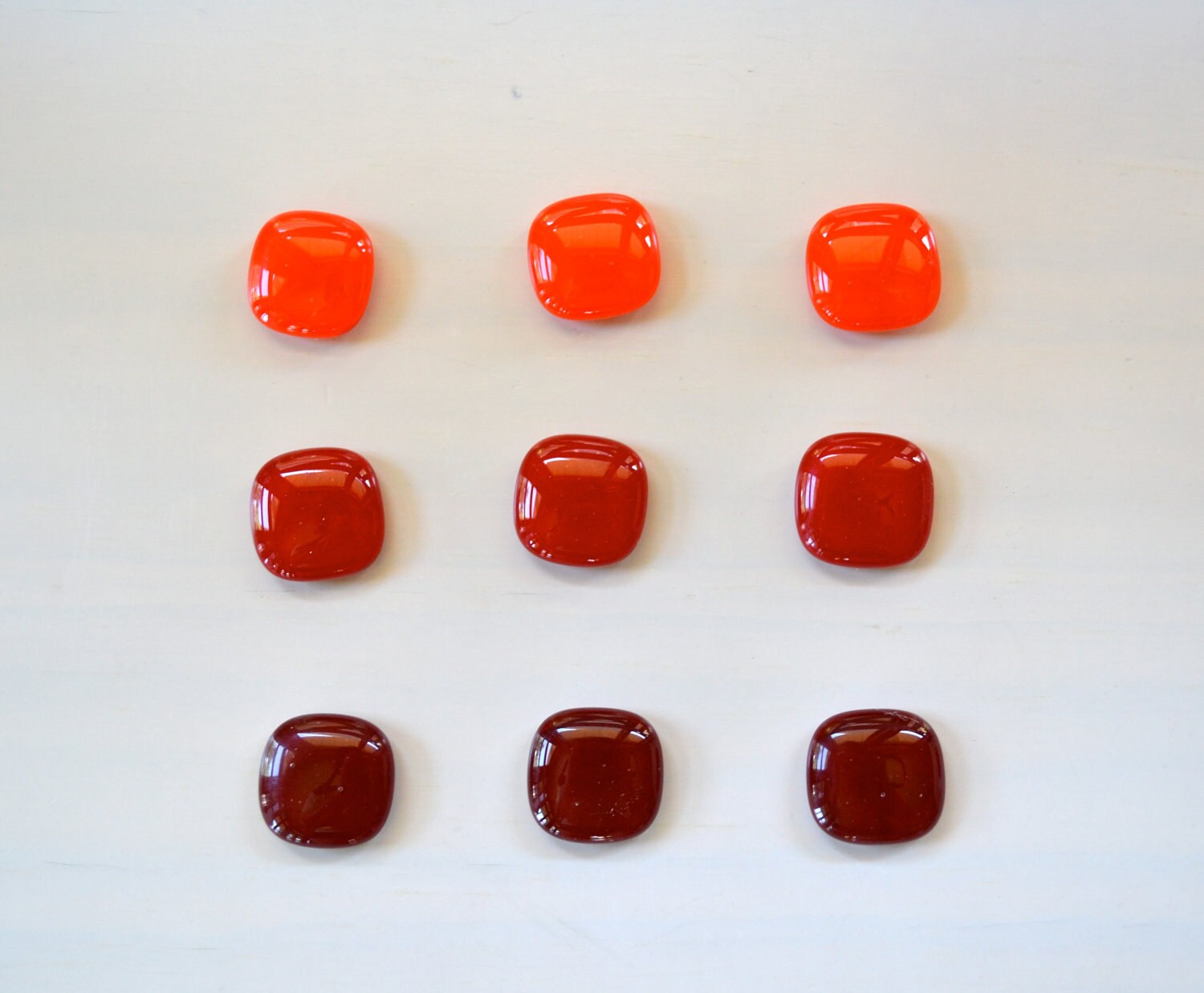 Red Spectrum Glass Magnets With Tin set of 9 - Etsy