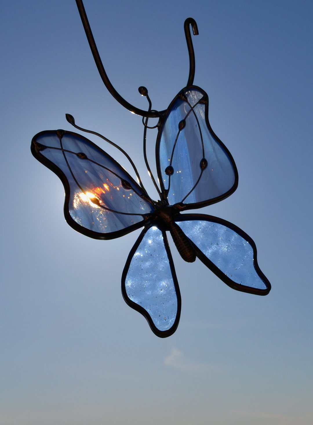 Periwinkle Blue Stained Glass Butterfly - Etsy