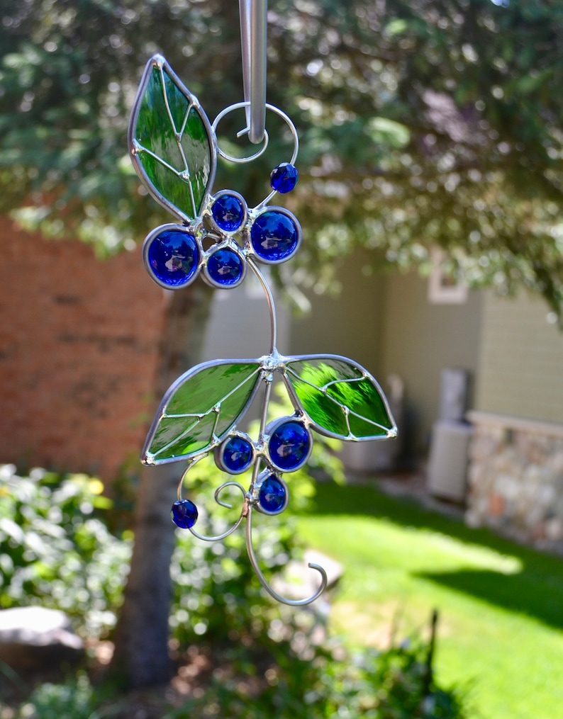 Michigan Blueberry Stained Glass Suncatcher Blueberries Jam | Etsy