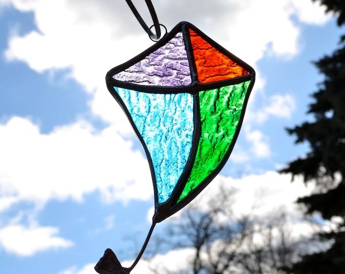 Go Fly a Kite Stained Glass Suncatcher Choose From Two Combinations - Etsy