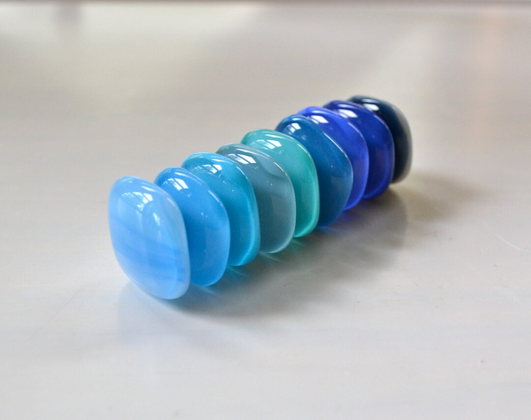 Blue Rainbow Fused Glass Strong Magnets - Etsy