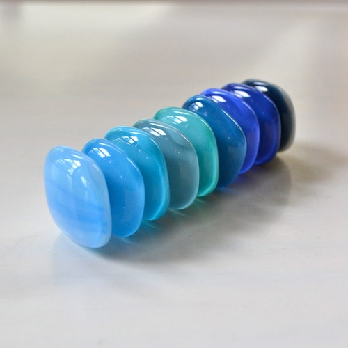 Rainbow Fused Glass Strong Magnets set of 9 With Tin | Etsy