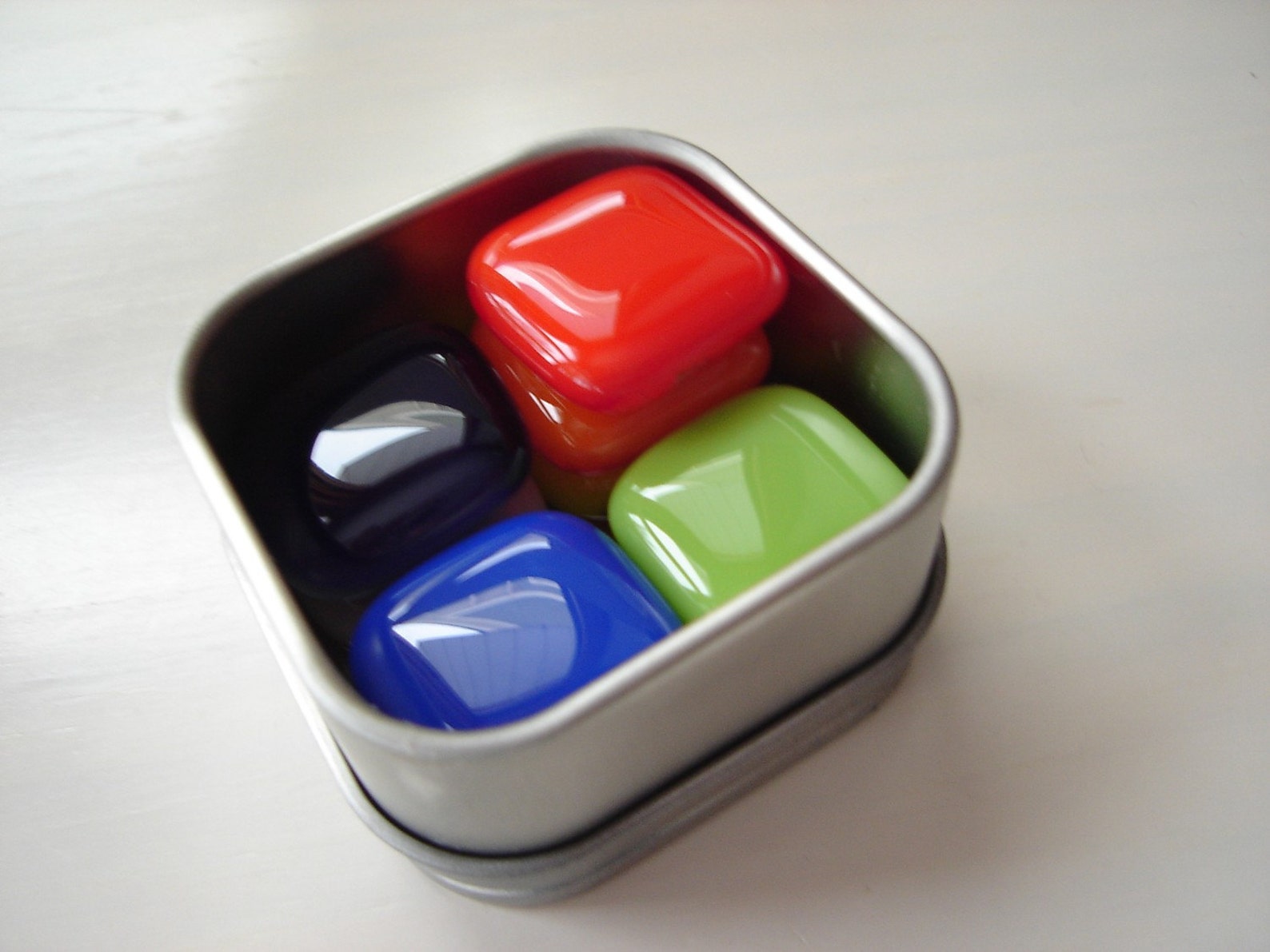 Rainbow Fused Glass Strong Magnets set of 9 With Tin - Etsy