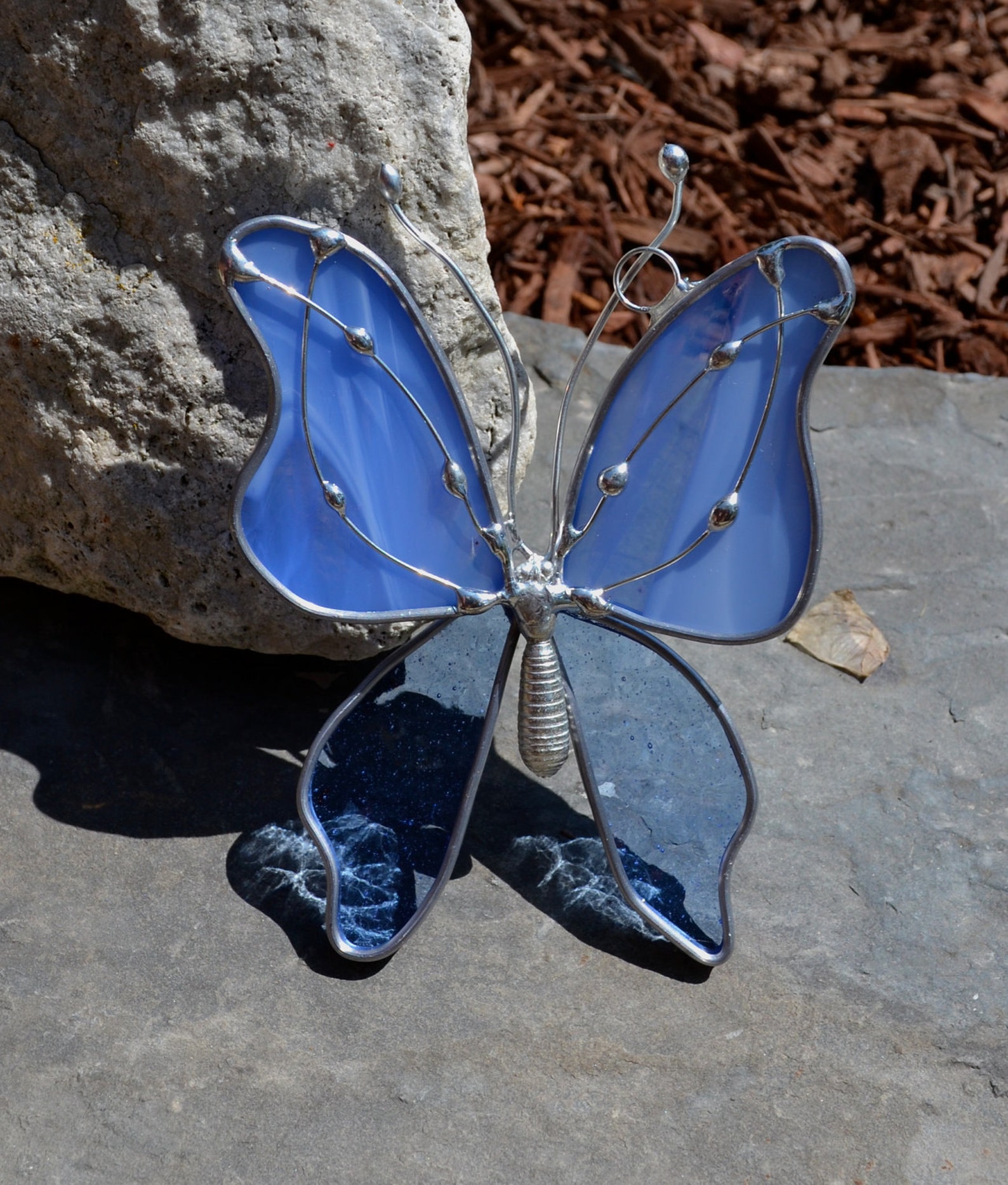 Periwinkle Blue Stained Glass Butterfly - Etsy