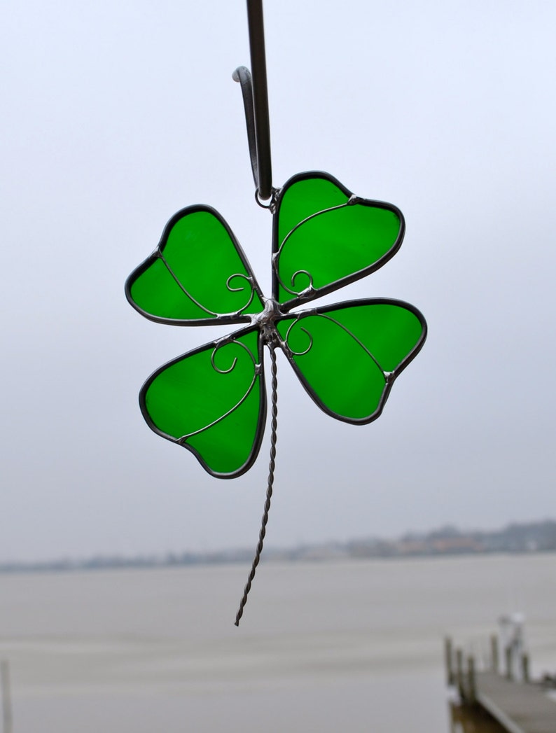 Four Leaf Clover Stained Glass Suncatcher - Etsy