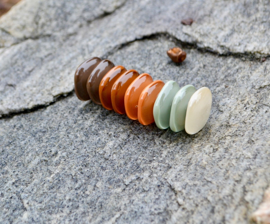 Natural Elegance 9 Glass Magnets With Tin Earthy Tones Teacher Gift - Etsy