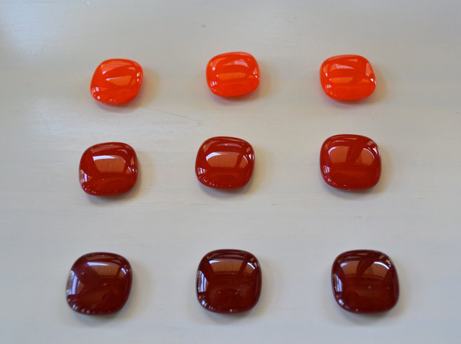Red Spectrum Glass Magnets With Tin set of 9 - Etsy