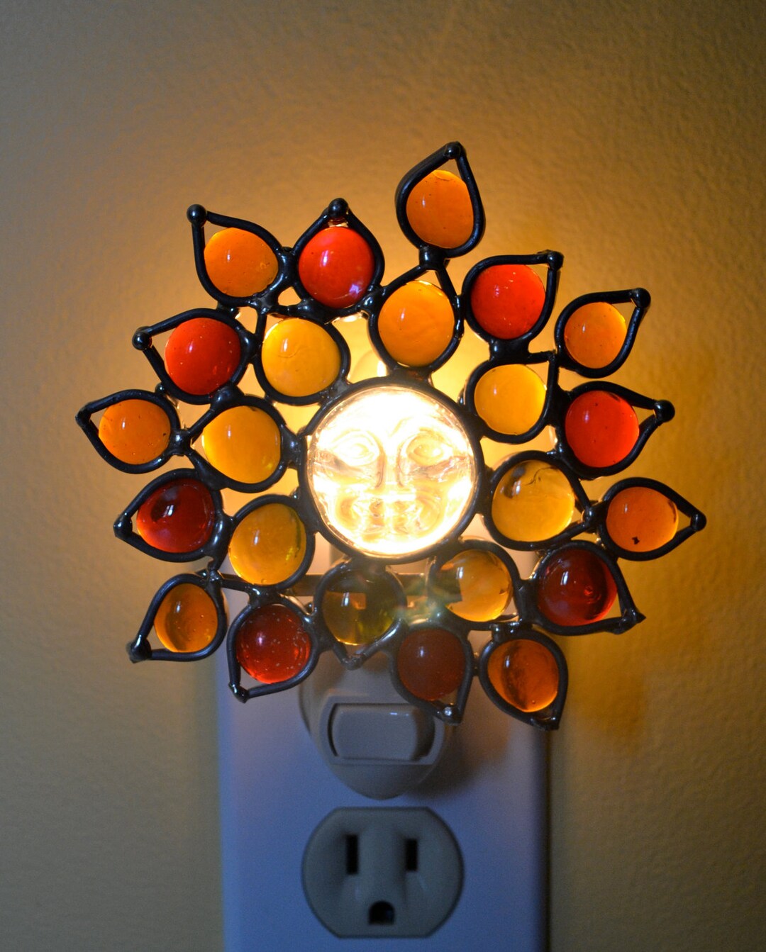 Bright Sun Stained Glass Nightlight Sunflower - Etsy