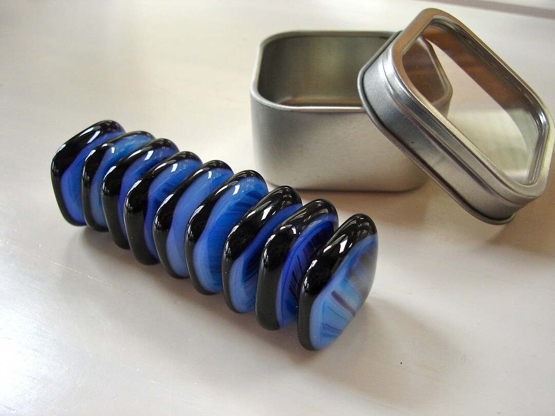 Ocean Wave Fused Glass Strong Magnets (set of Nine With Tin) - Etsy