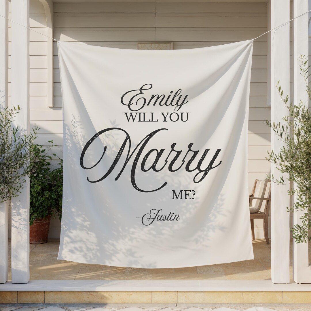 Will You Marry Me Sign for Proposal Backdrop Sheet Marriage Proposal ...