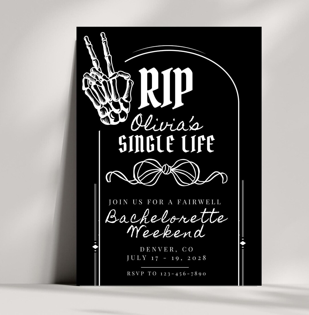 RIP Single Life Bachelorette Party Invitation INSTANT Download ...