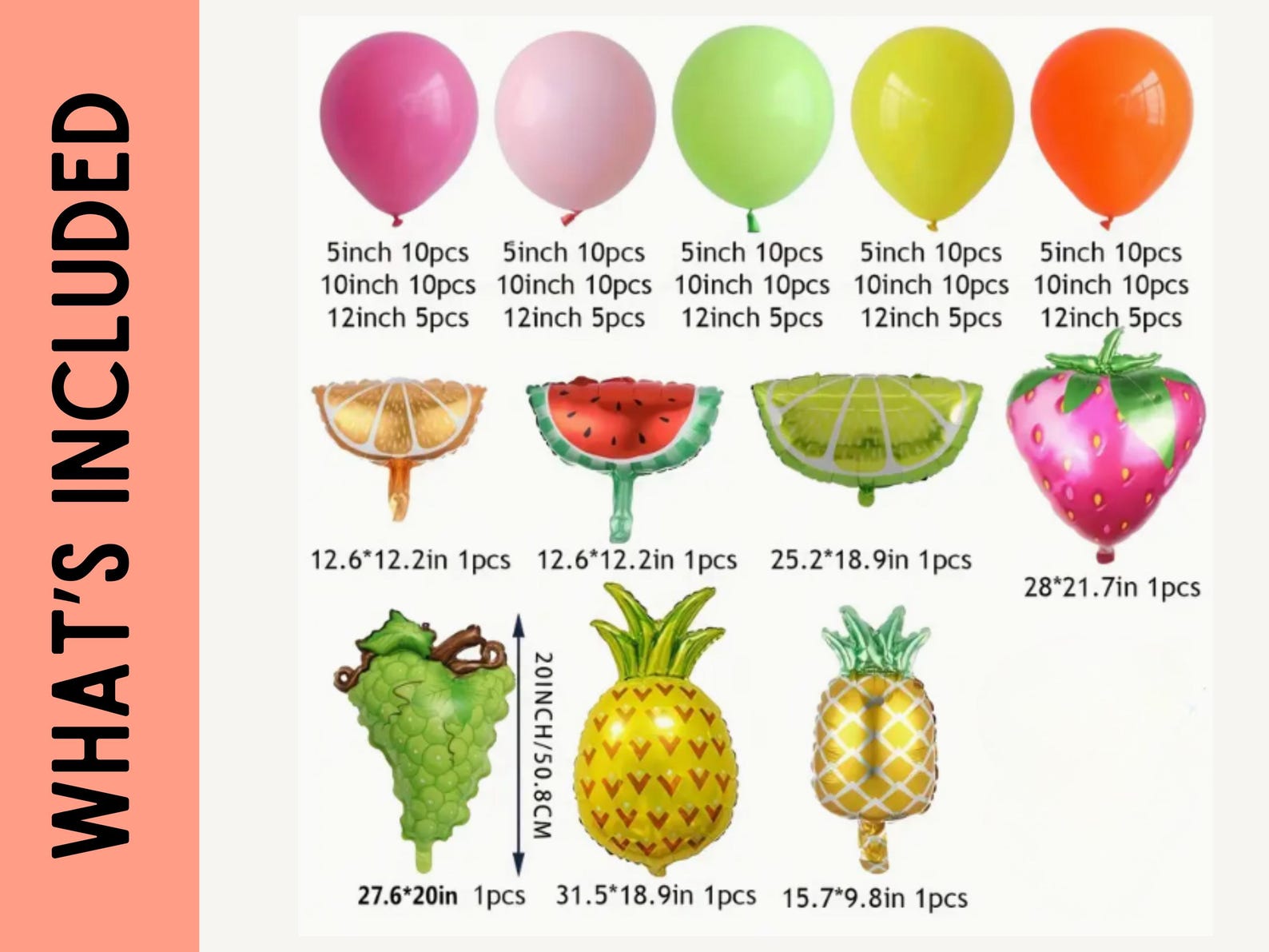 Fruit Theme Balloon Arch for Birthday Party Colorful Ballon Garland ...