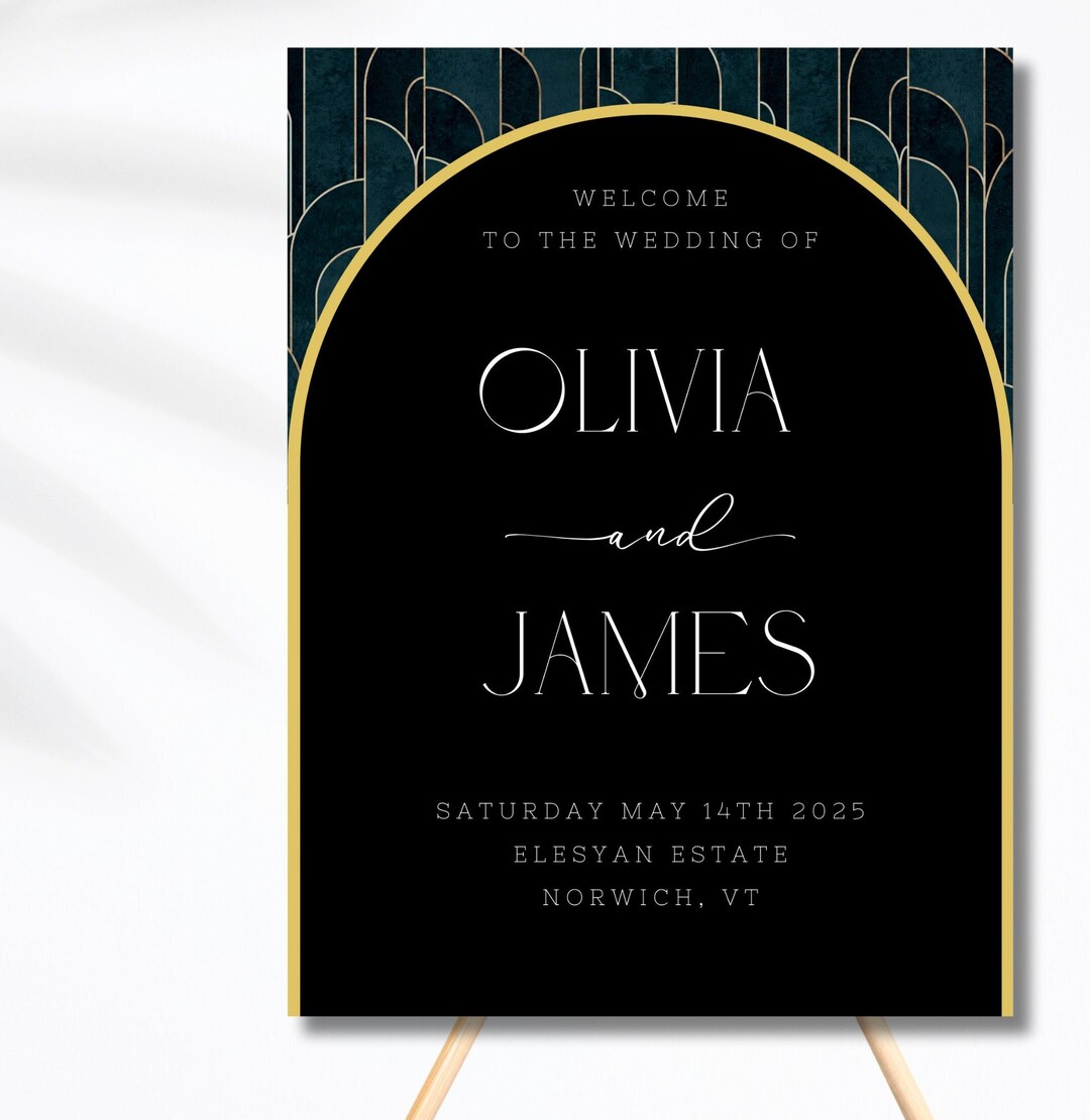 Welcome Wedding Sign Art Deco Themed Welcome Sign for Wedding Custom ...