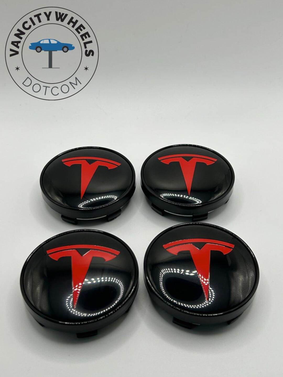 Premium 4pcs TESLA Wheel Center Caps in Varied Sizes & Wheel Cap Base ...