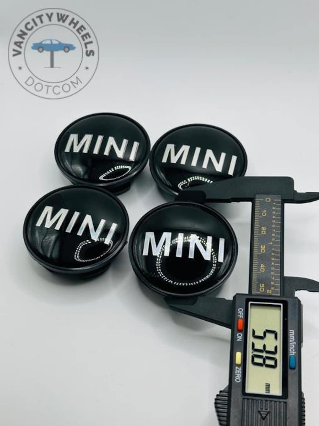Set of 4 Mini Cooper Black Alloy Wheel Center Caps 54mm, Center Hub ...