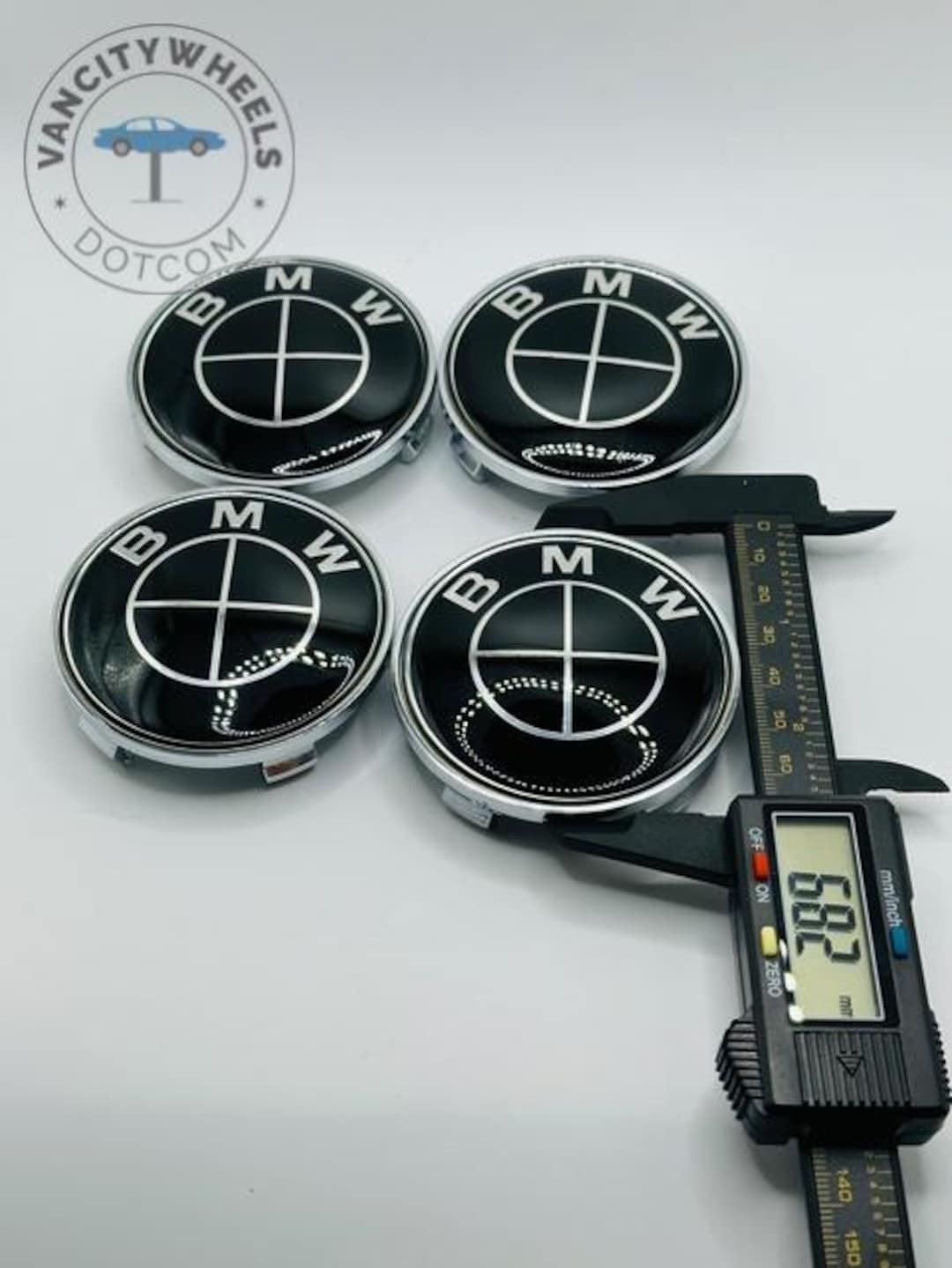 Set of 4 Black/chrome Bmw Alloy Wheel Center Caps 68mm, Center Hub Caps ...