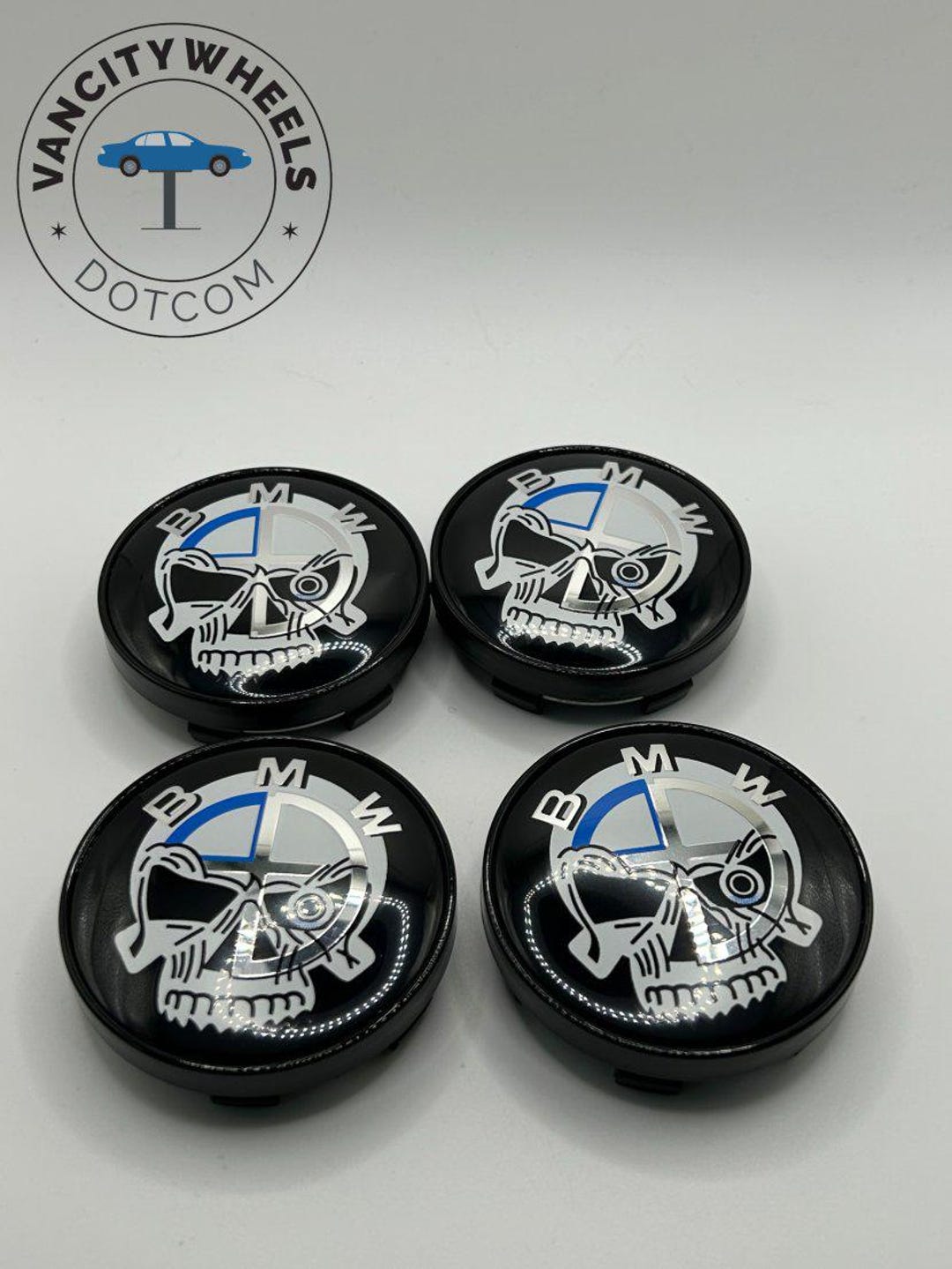 Premium 4pcs BMW Skull Hood Bonnet Wheel Center Caps in Varied Sizes ...