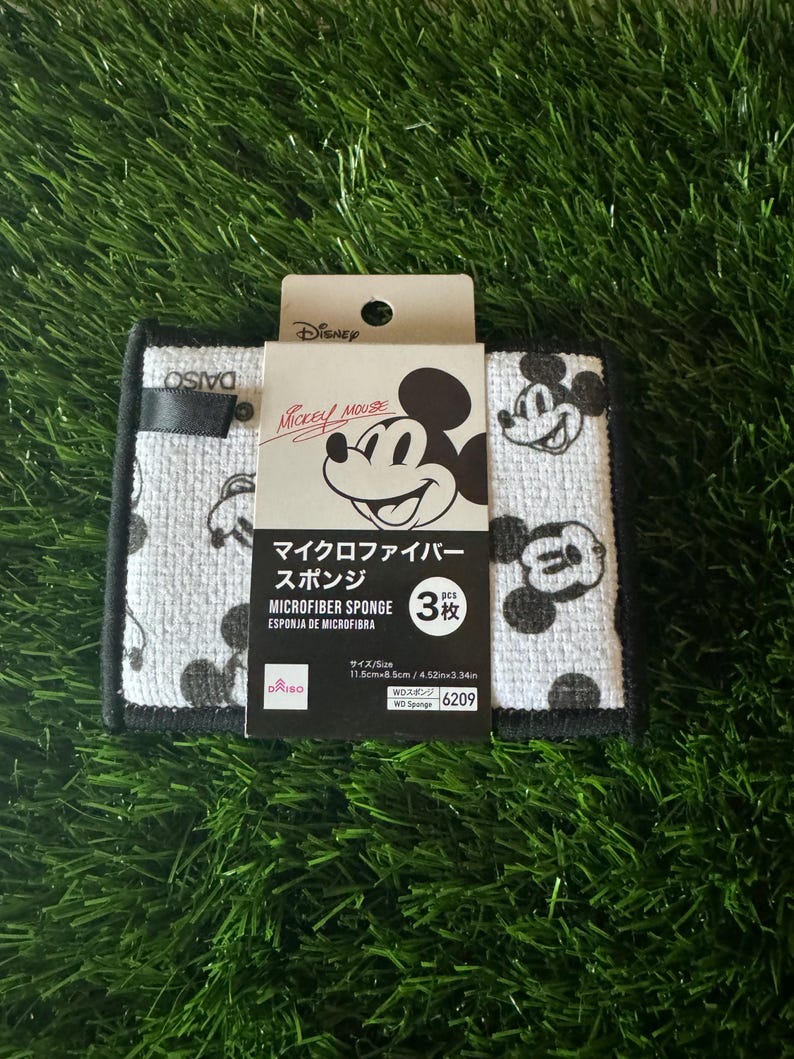Disney X Daiso Japan Mickey Mouse Micofiber Sponges 3 Pack Kitchen ...