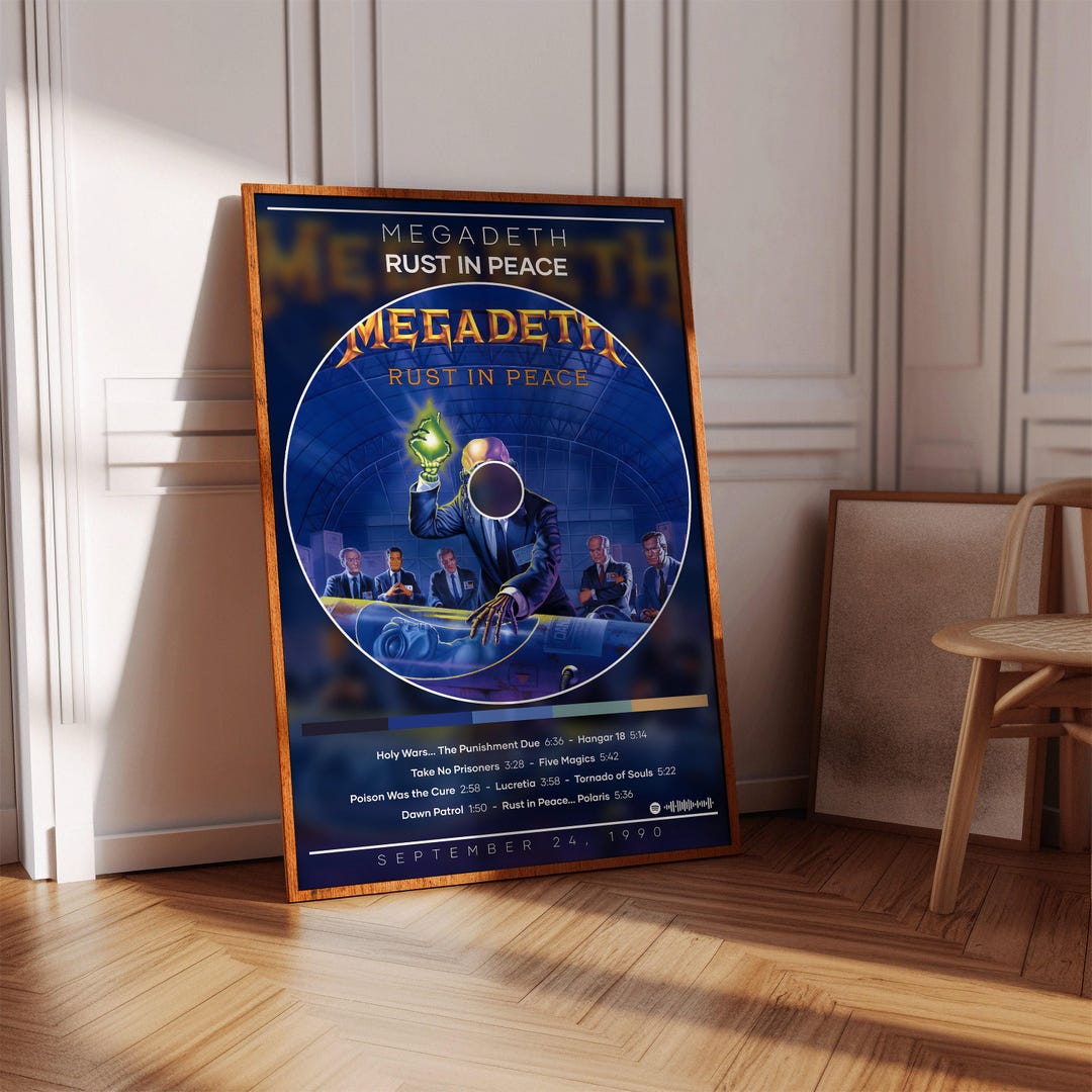 Megadeth Poster | Rust in Peace Poster | Album Poster Print | Album ...