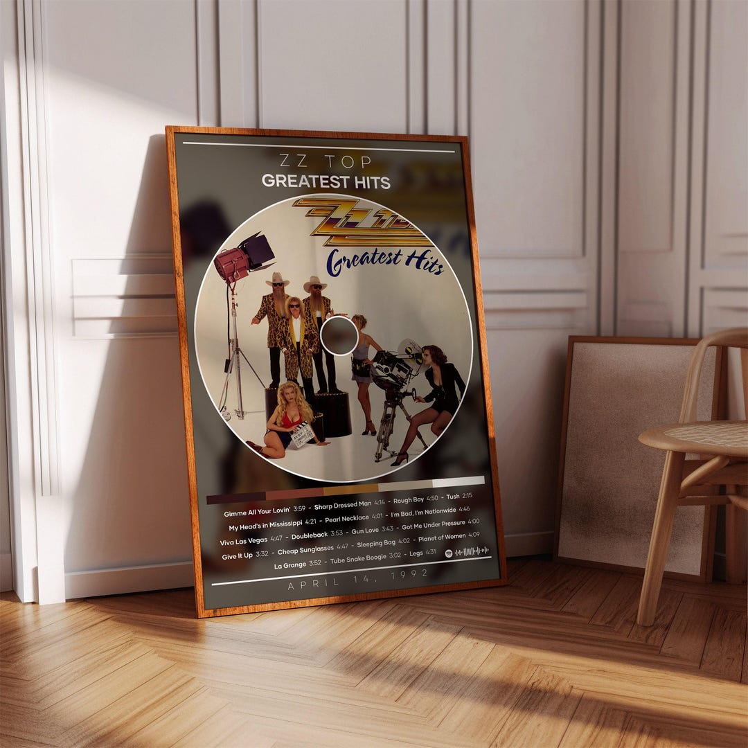 ZZ Top Poster | Greatest Hits Poster | Album Poster Print | Album Cover ...