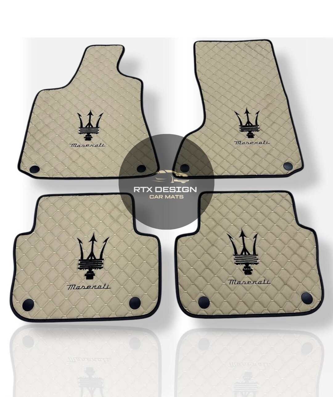Maserati Leather Premium Luxury Car Floor Mat Set Beige Levante, Ghibli ...