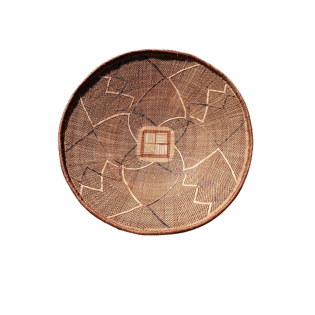 Handmade Natural Fiber African Woven Basket Tribal Tiki Boho Fine Art ...