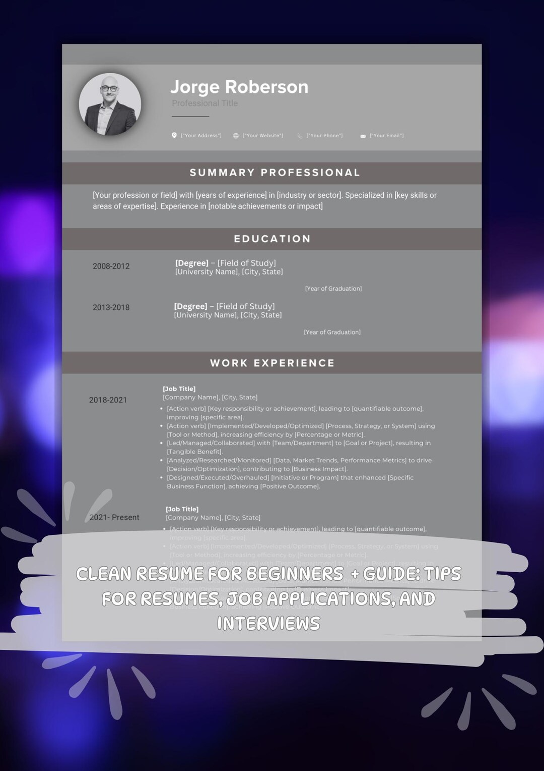 Minimalist Modern Resume Template | Cover Letter & References | CV ...
