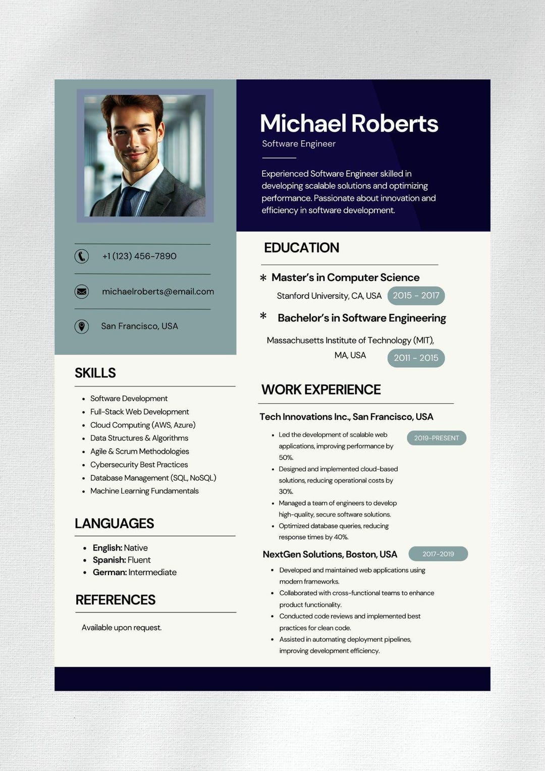 Professional CV Resume Template | Executive Resume Template | Resume ...