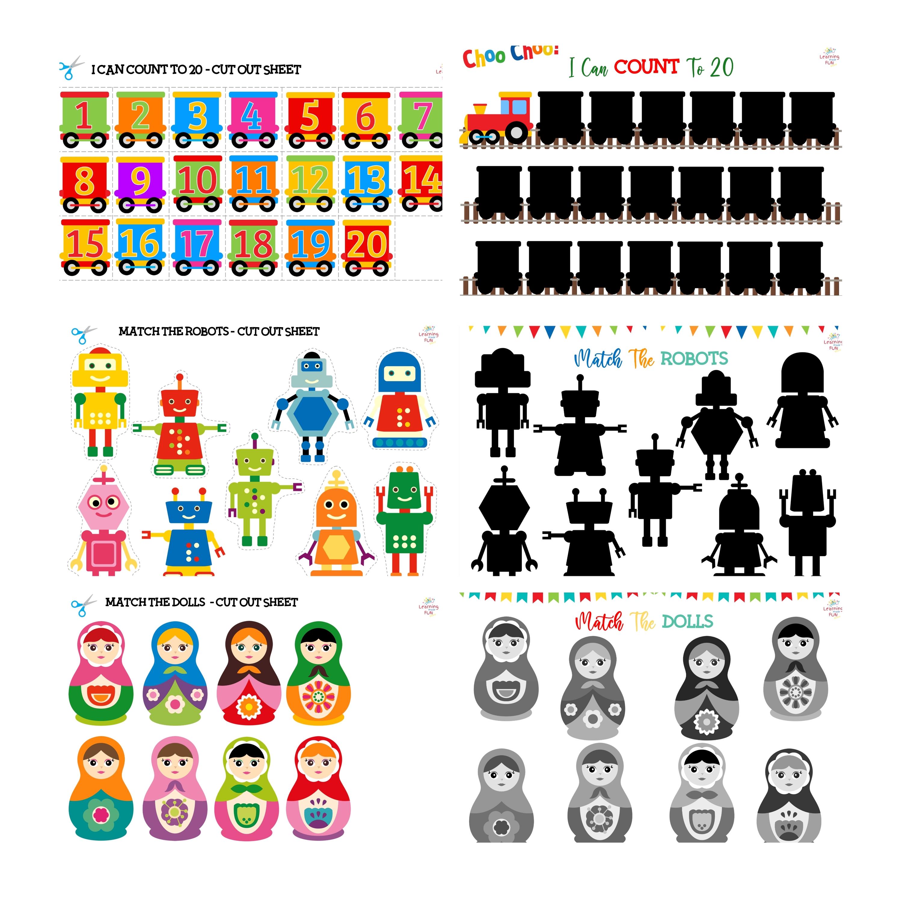 Pre-school Learning Binder Shape Matching Activities DIY Learning Kit ...