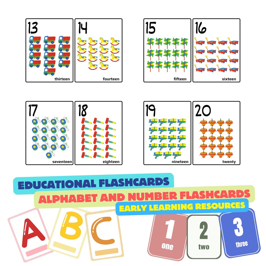 Educational Flashcards Alphabet and Numbers Flashcards Printable ...