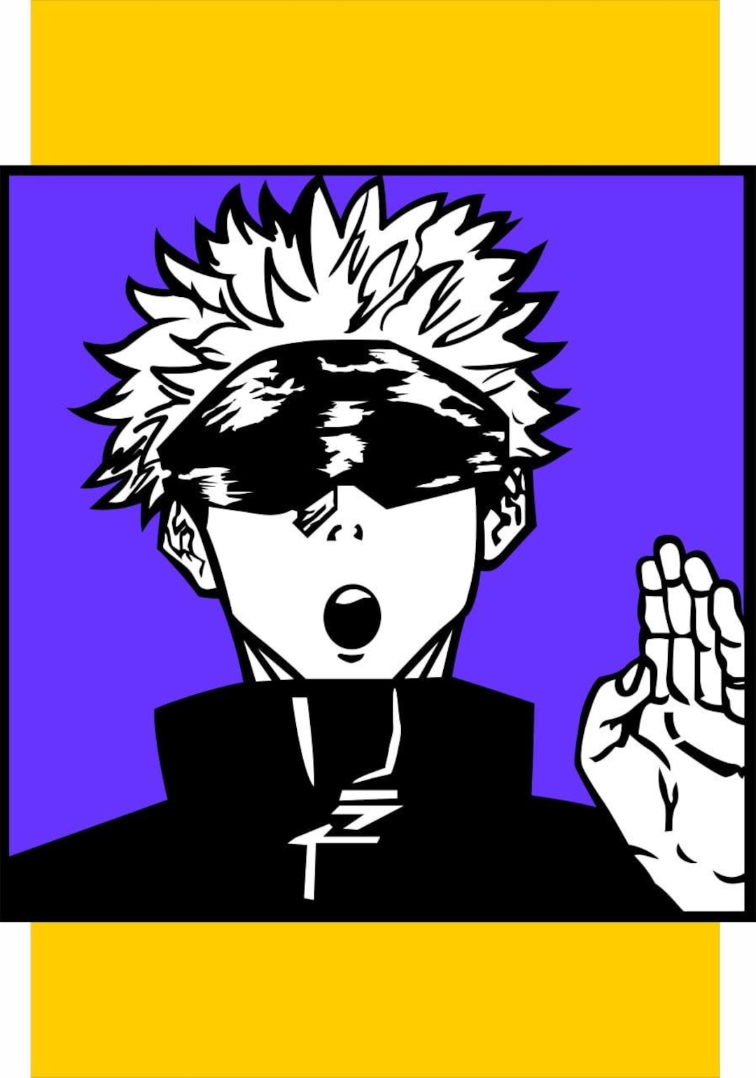 Layered Design Anime Gojo SVG Vector 4 Layers J.uj.utsu K.ai.se.n File ...