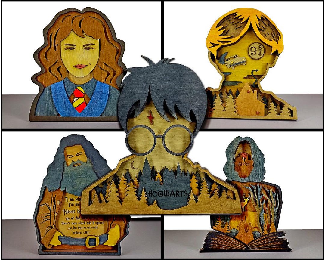 Harry Pack 5 SVG Designs, Laser Cut Files 6 Layer Art Piece for ...