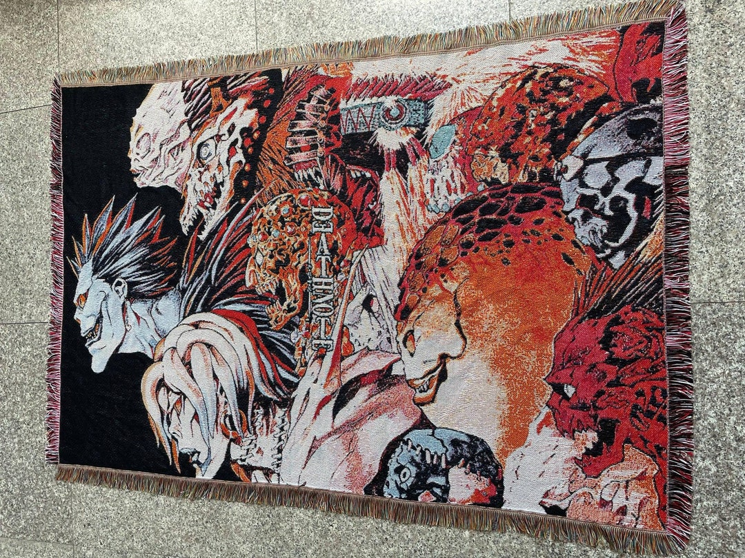 Death Note Woven Blanket Tapestry - Handmade Ryuk Shinigami Anime Throw ...