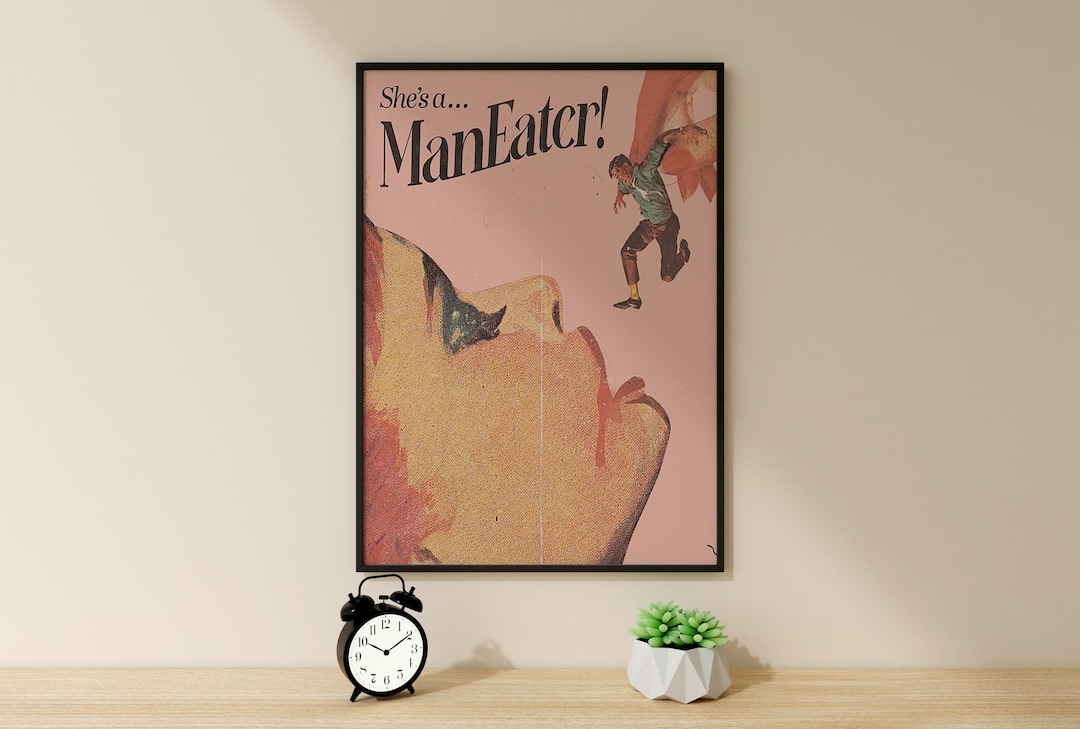 Maneater Poster, Maneater Canvas, Wall Decor, Ready to Hang, Trendy ...