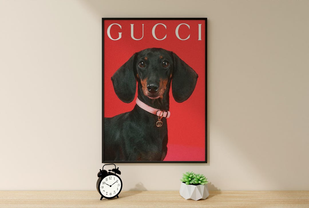 Gucci Wall Art, Gucci Poster, Dog Art, Gucci Art, Funny Animals Poster ...