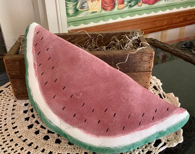 Farmhouse Primitive Folk Art Country Watermelon Slice Tuck Shelf Sitter ...